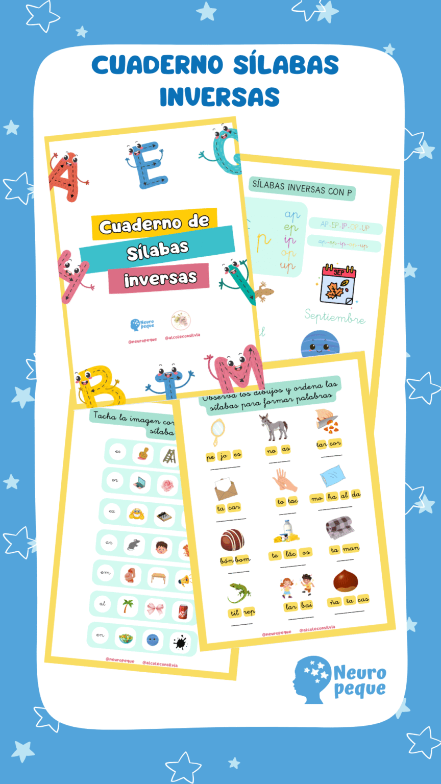 Cuaderno sílabas inversas | Recursos lectoescritura