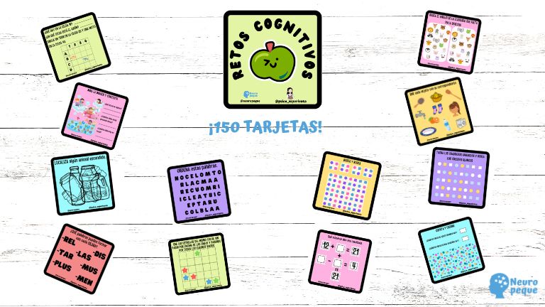 Retos cognitivos | 150 tarjetas estimulación cognitiva